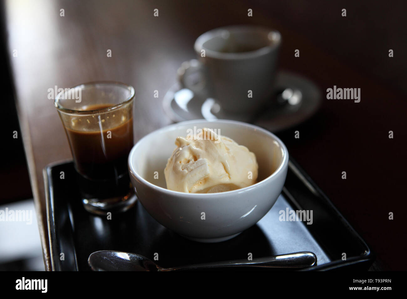 Affogato coffee with ice cream Stock Photo - Alamy