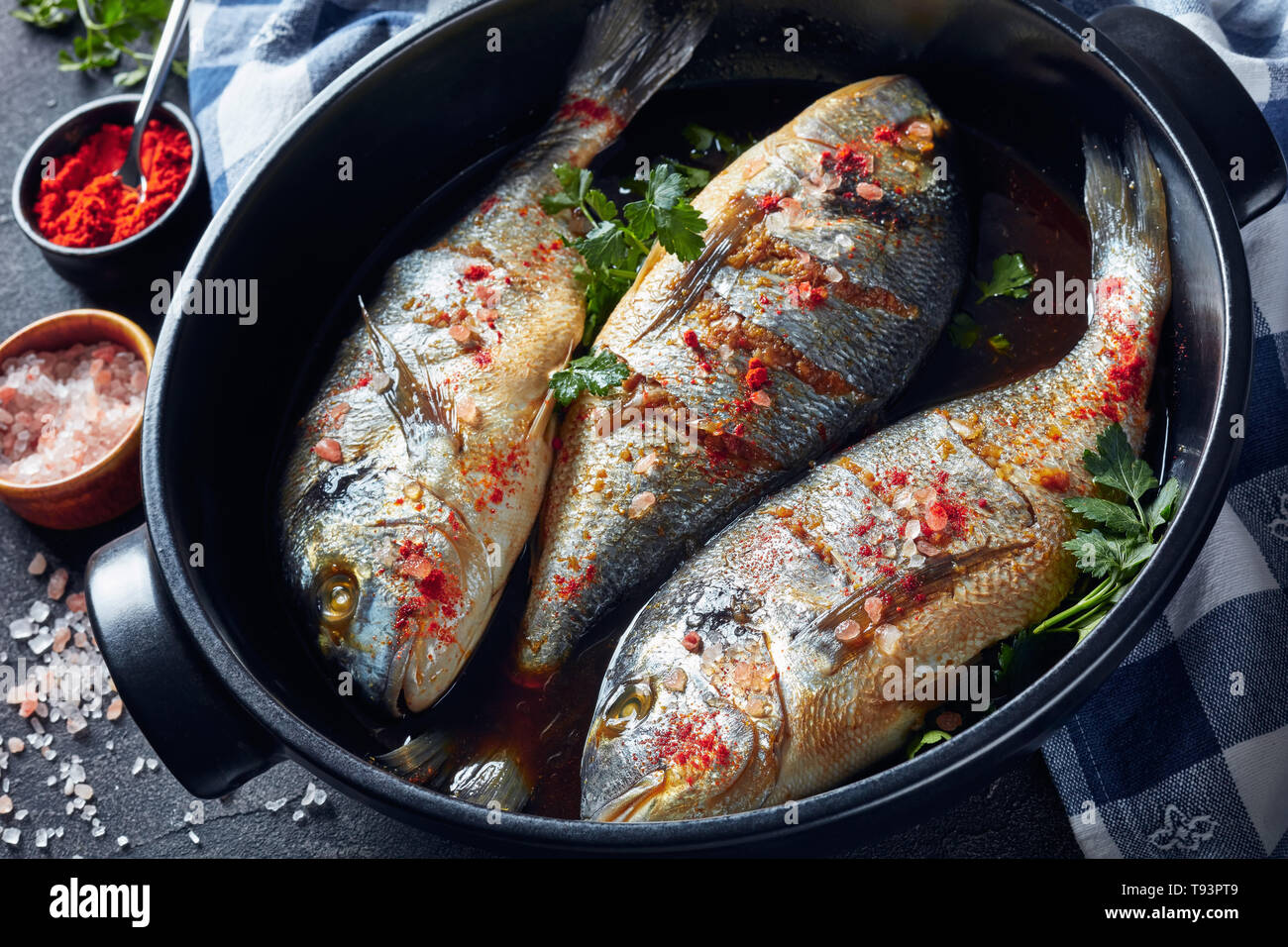 Fish food marinated raw seafood hi-res stock photography and images - Alamy