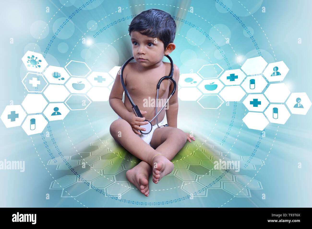baby with stethoscope Stock Photo - Alamy