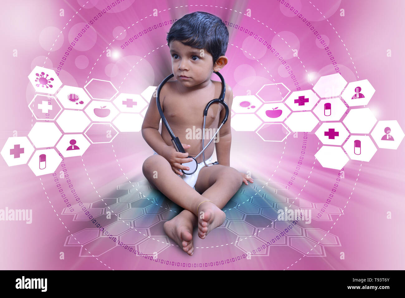 baby with stethoscope Stock Photo - Alamy