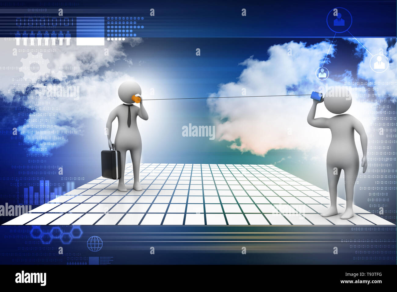 3d persons talking, communication concept Stock Photo - Alamy