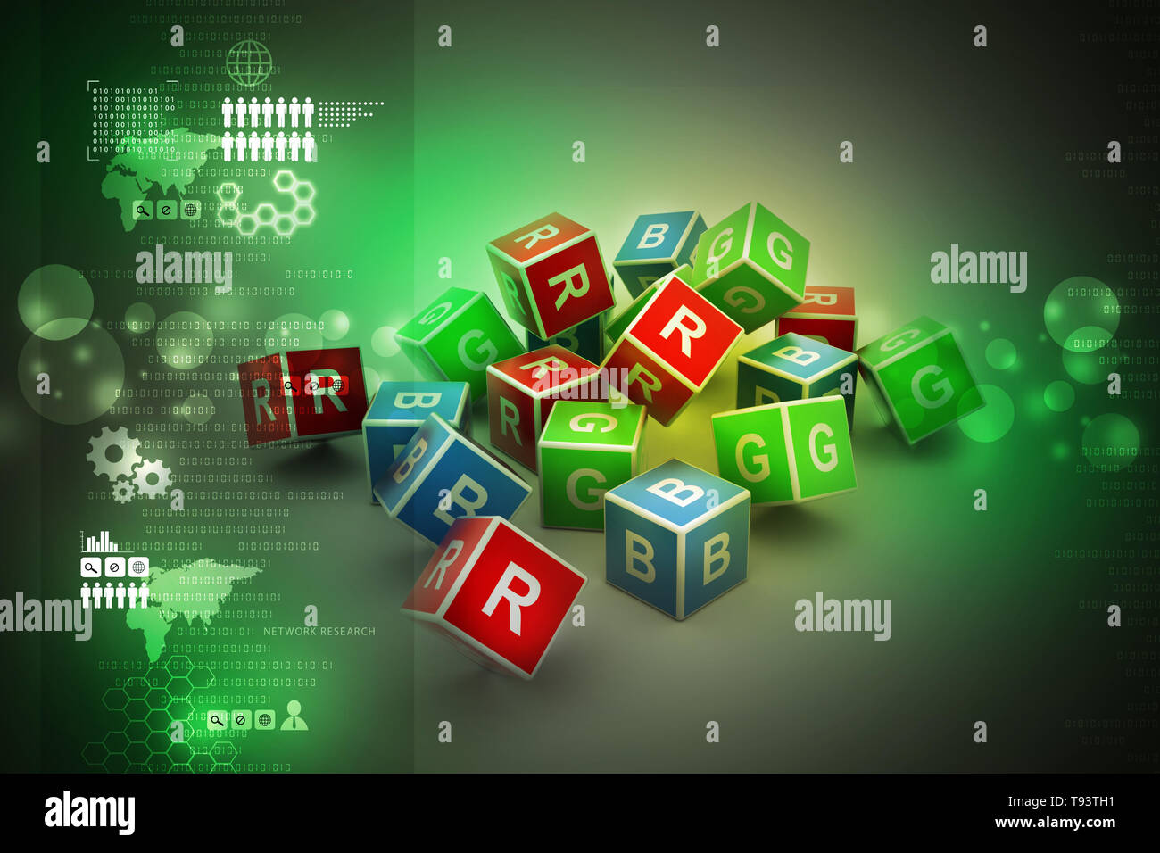 3D Colored Cube Alphabet Stock Photo - Alamy