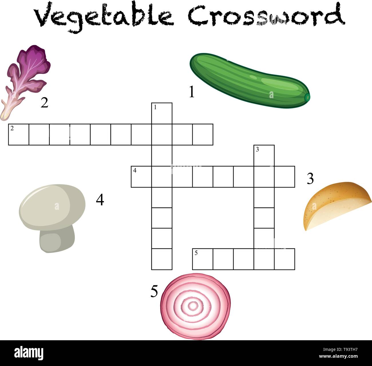 A vegetable crossword game template illustration Stock Vector Image ...