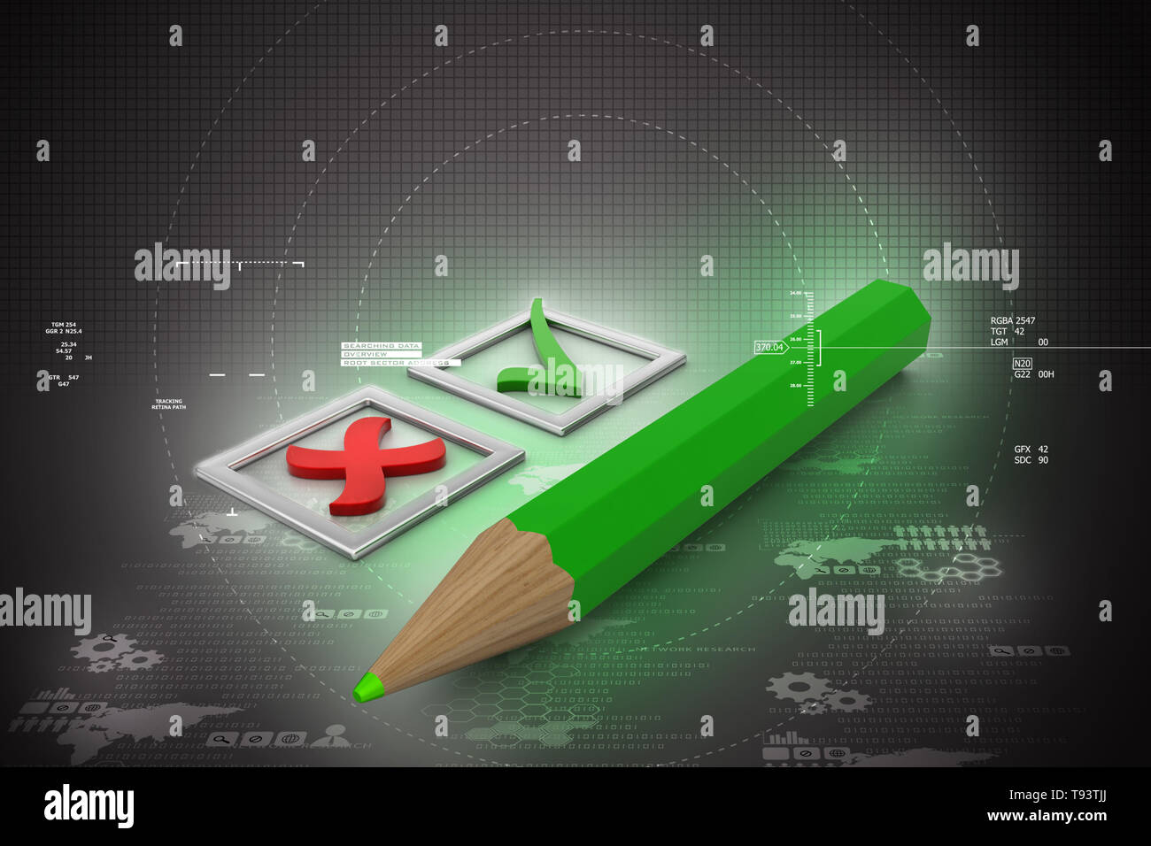 Check list. Green ticks in checkboxes and pencil Stock Photo - Alamy Check list. Green ticks in checkboxes and pencil Stock Photo - Alamy