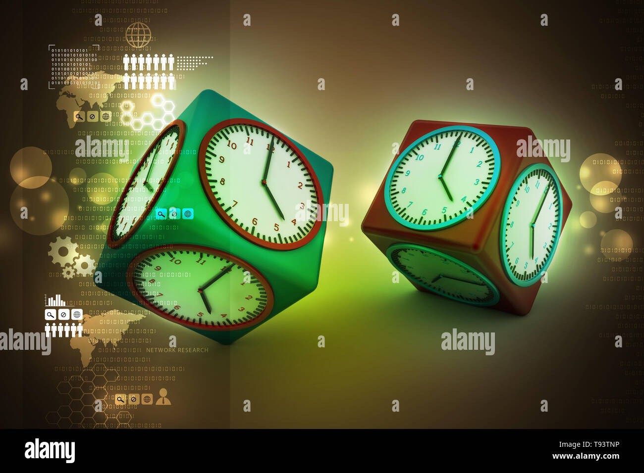 3d watch in cube Stock Photo - Alamy
