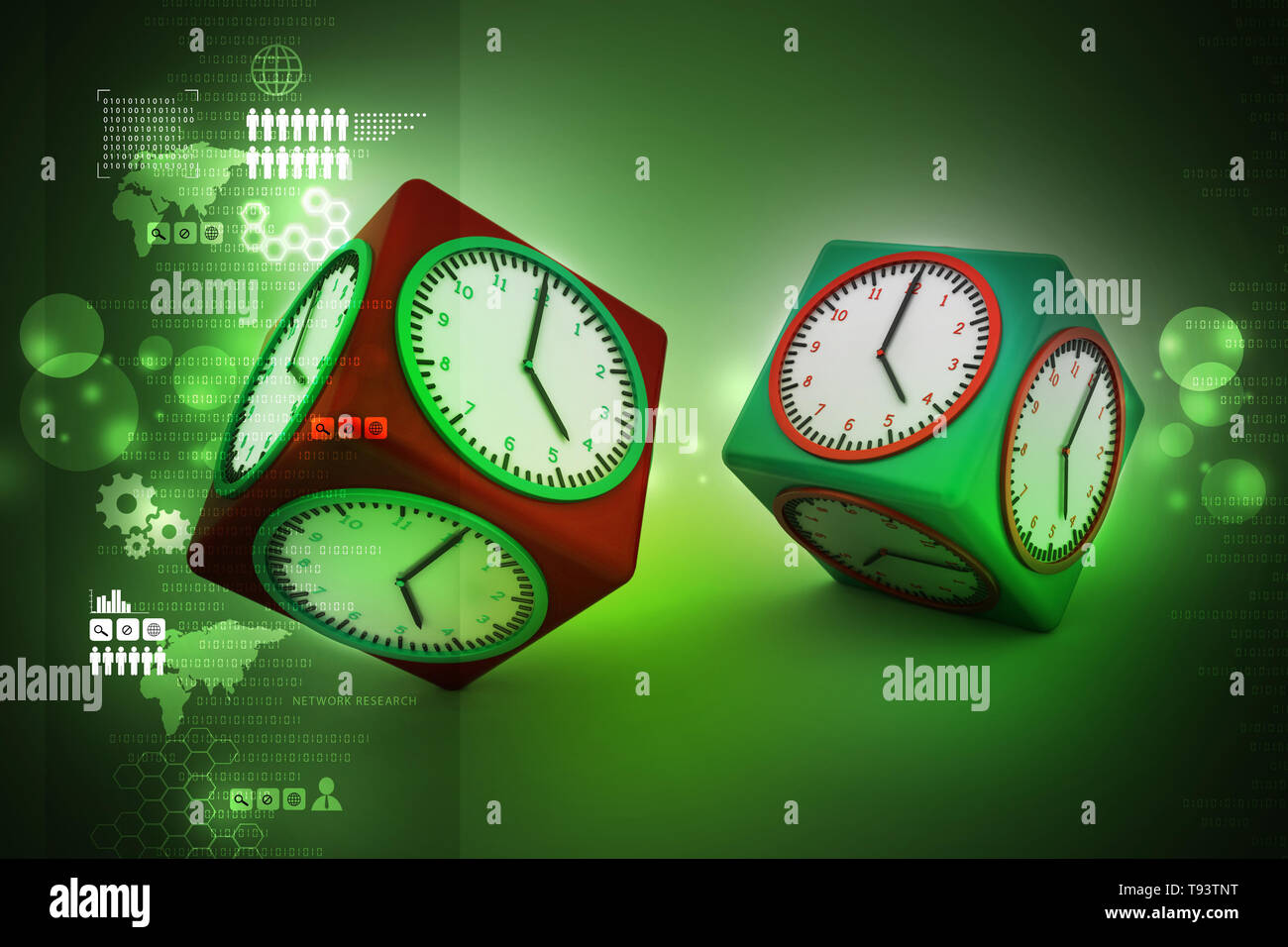 3d watch in cube Stock Photo - Alamy