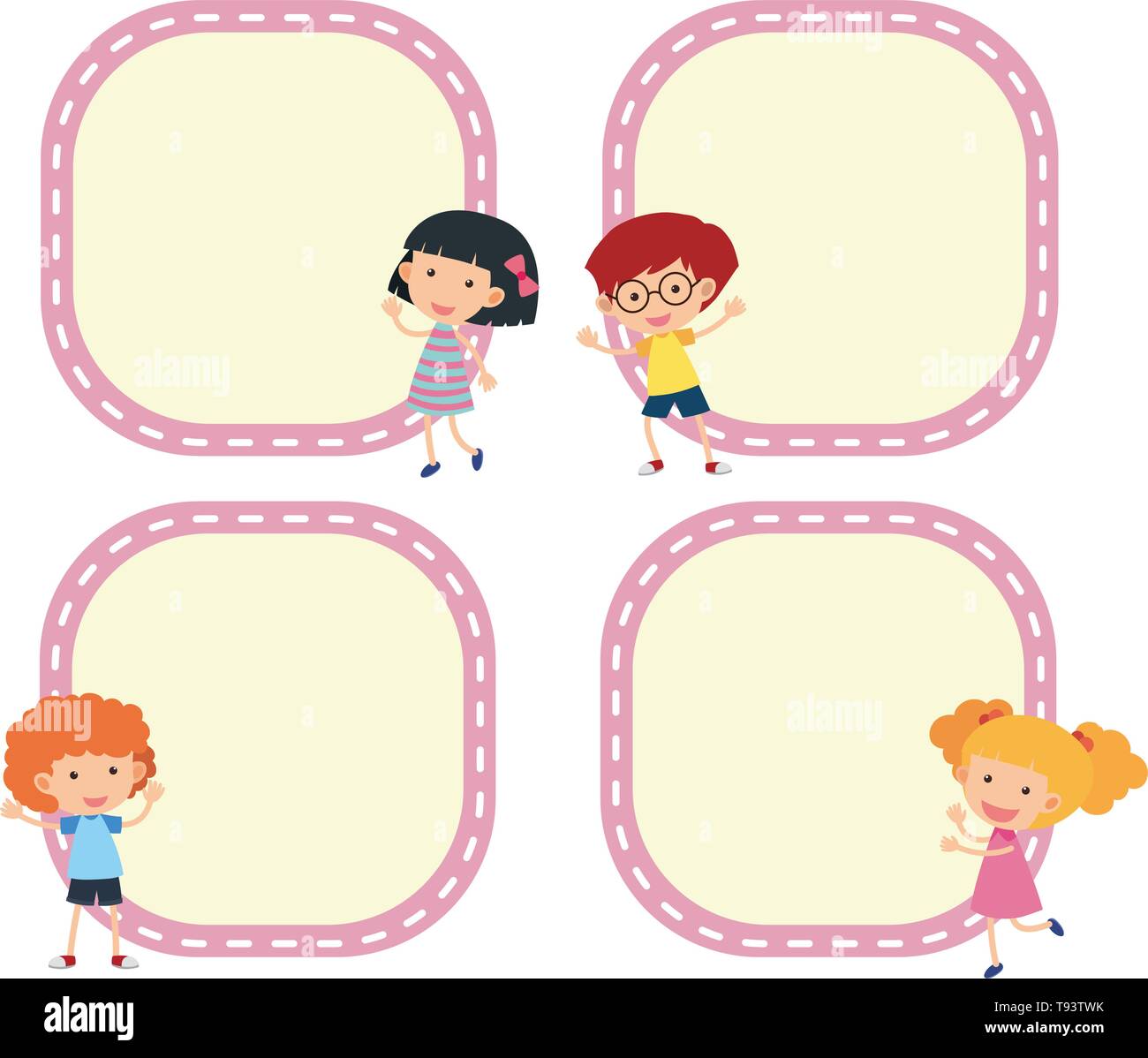 Children on blank note illustration Stock Vector Image & Art - Alamy