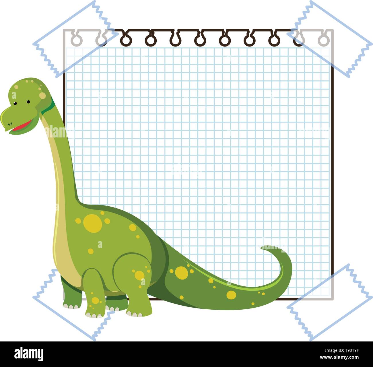 A dinosaur on note template illustration Stock Vector Image & Art - Alamy