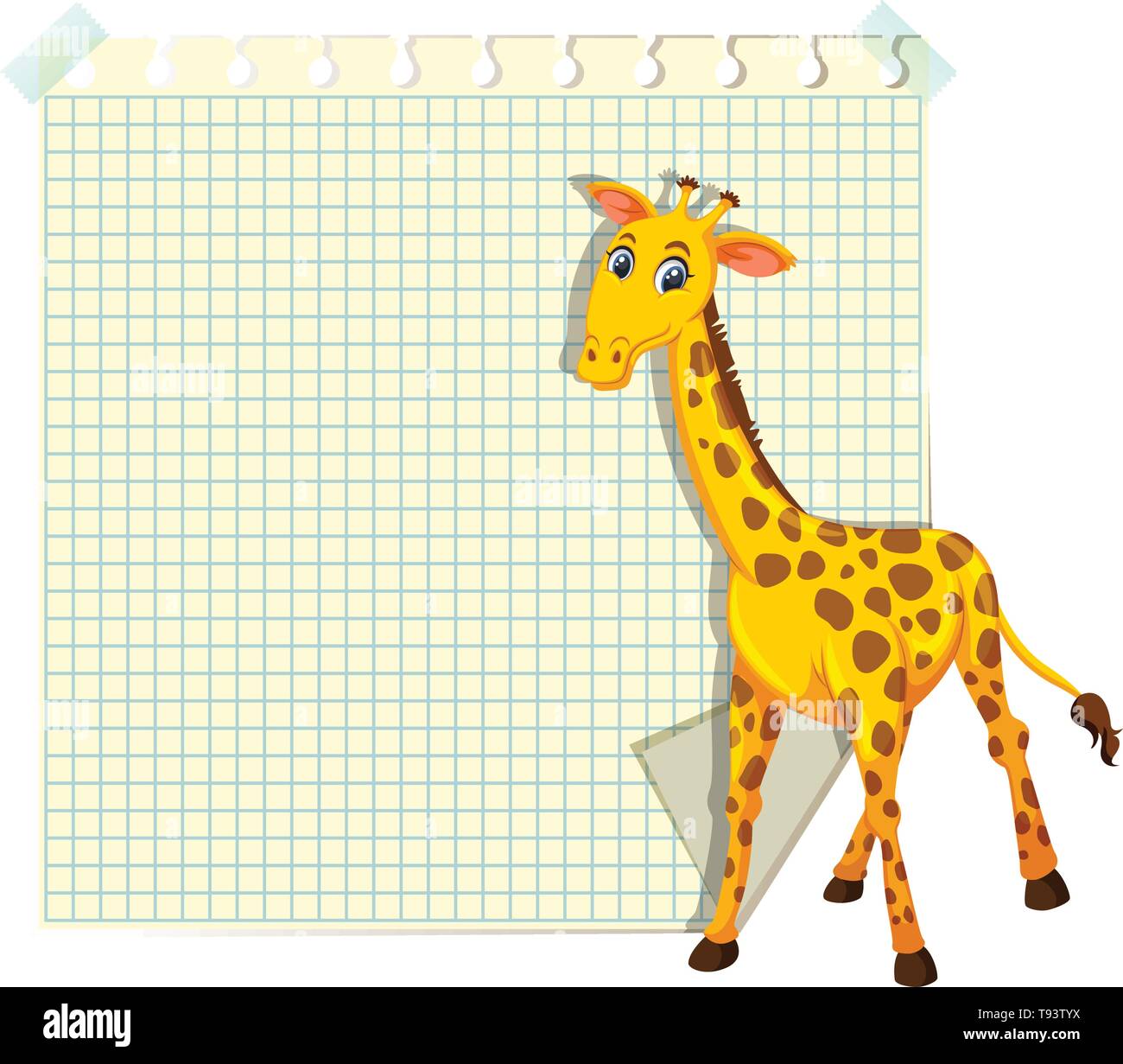 Giraffe on note template illustration Stock Vector Image & Art - Alamy