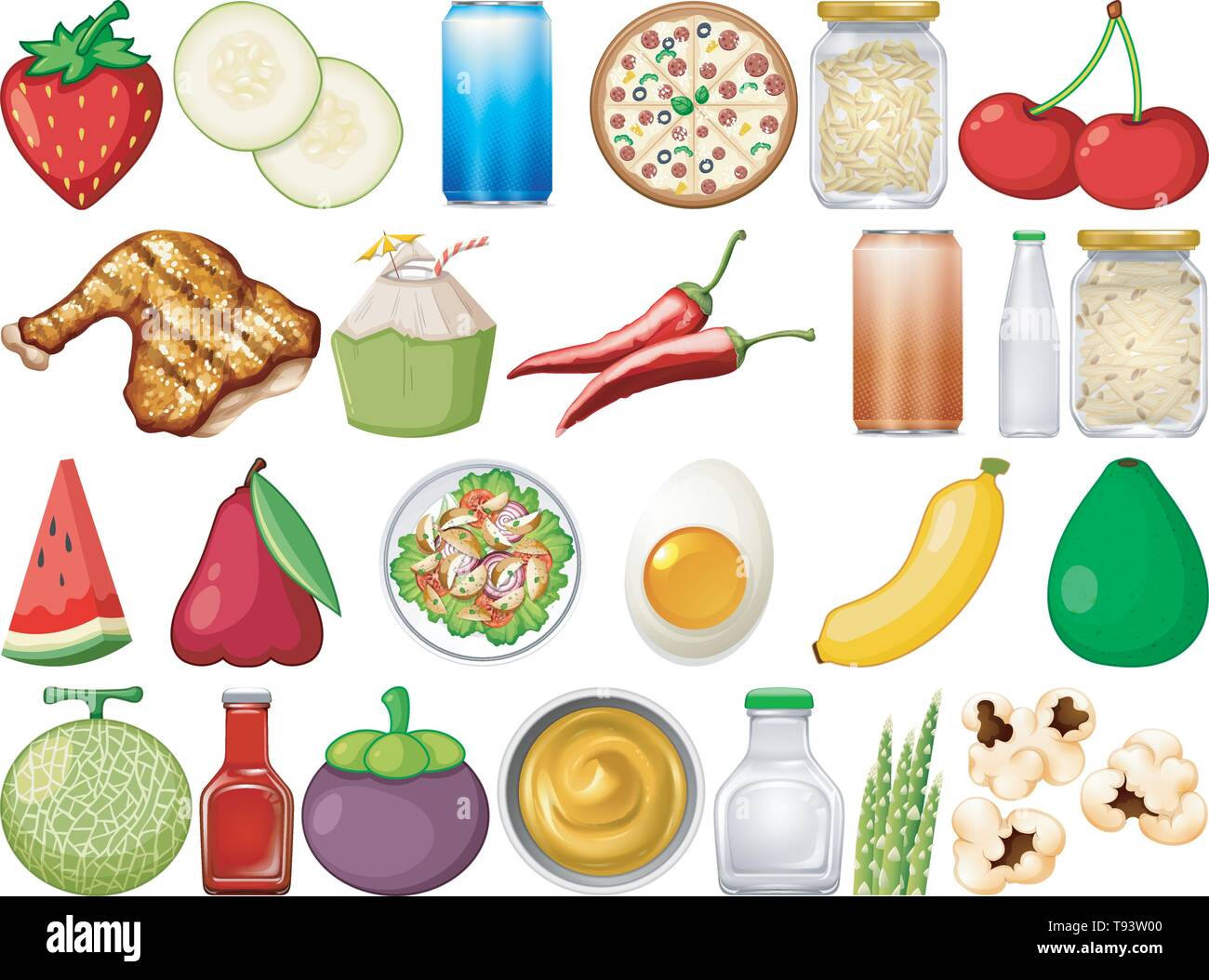 Set of delicious food illustration Stock Vector Image & Art - Alamy