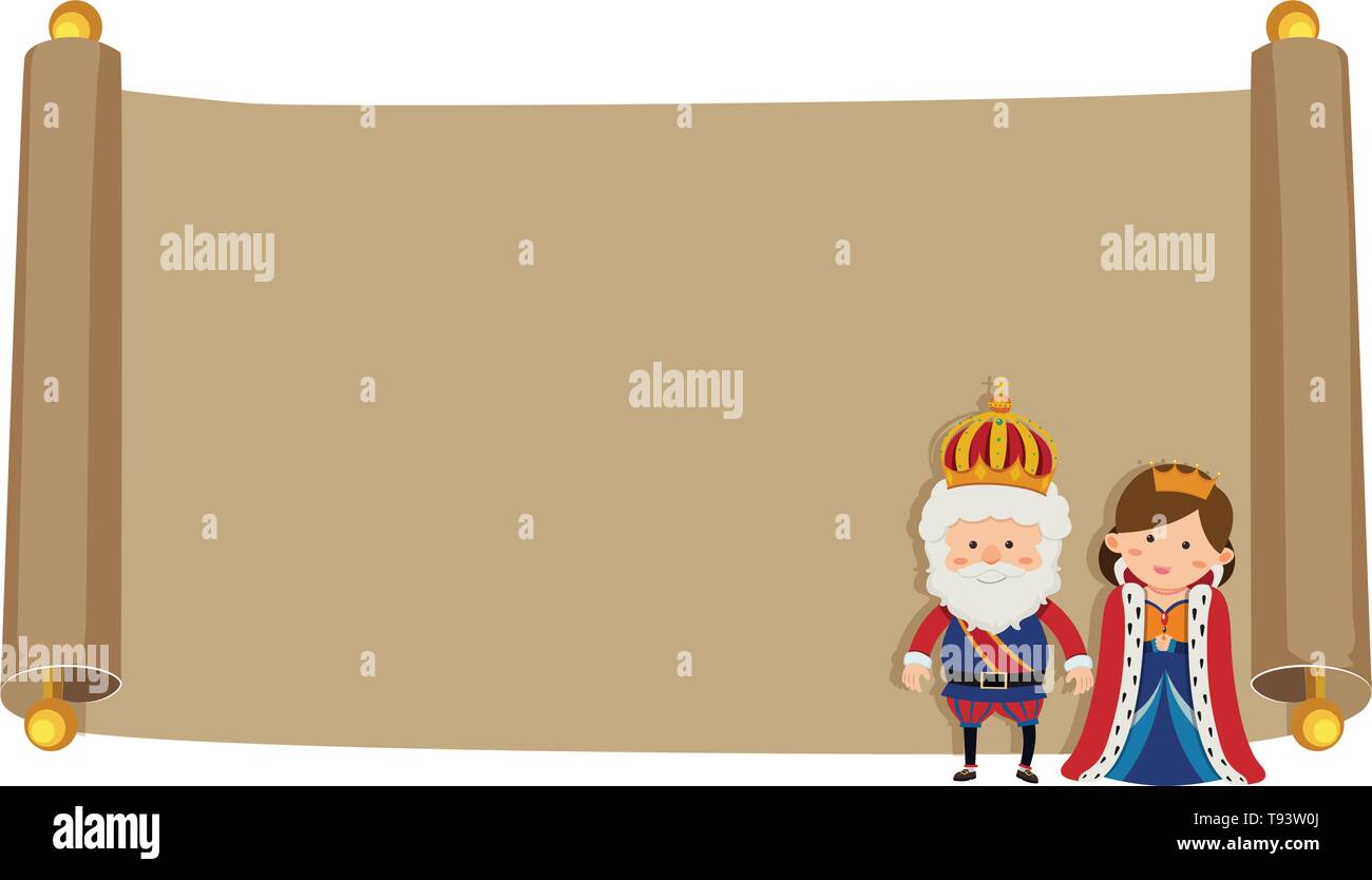 King and queen on paper roll template illustration Stock Vector Image ...