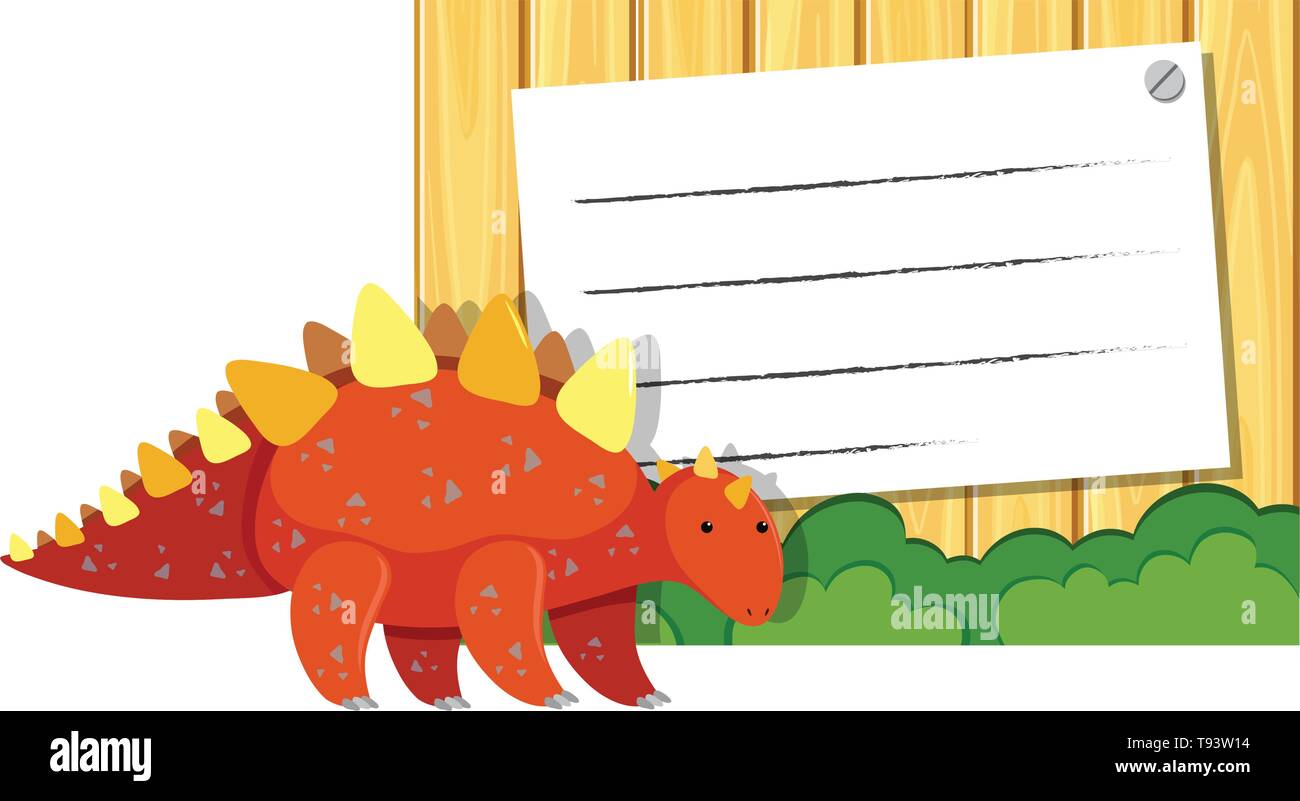 A dinosaur on note template illustration Stock Vector Image & Art - Alamy