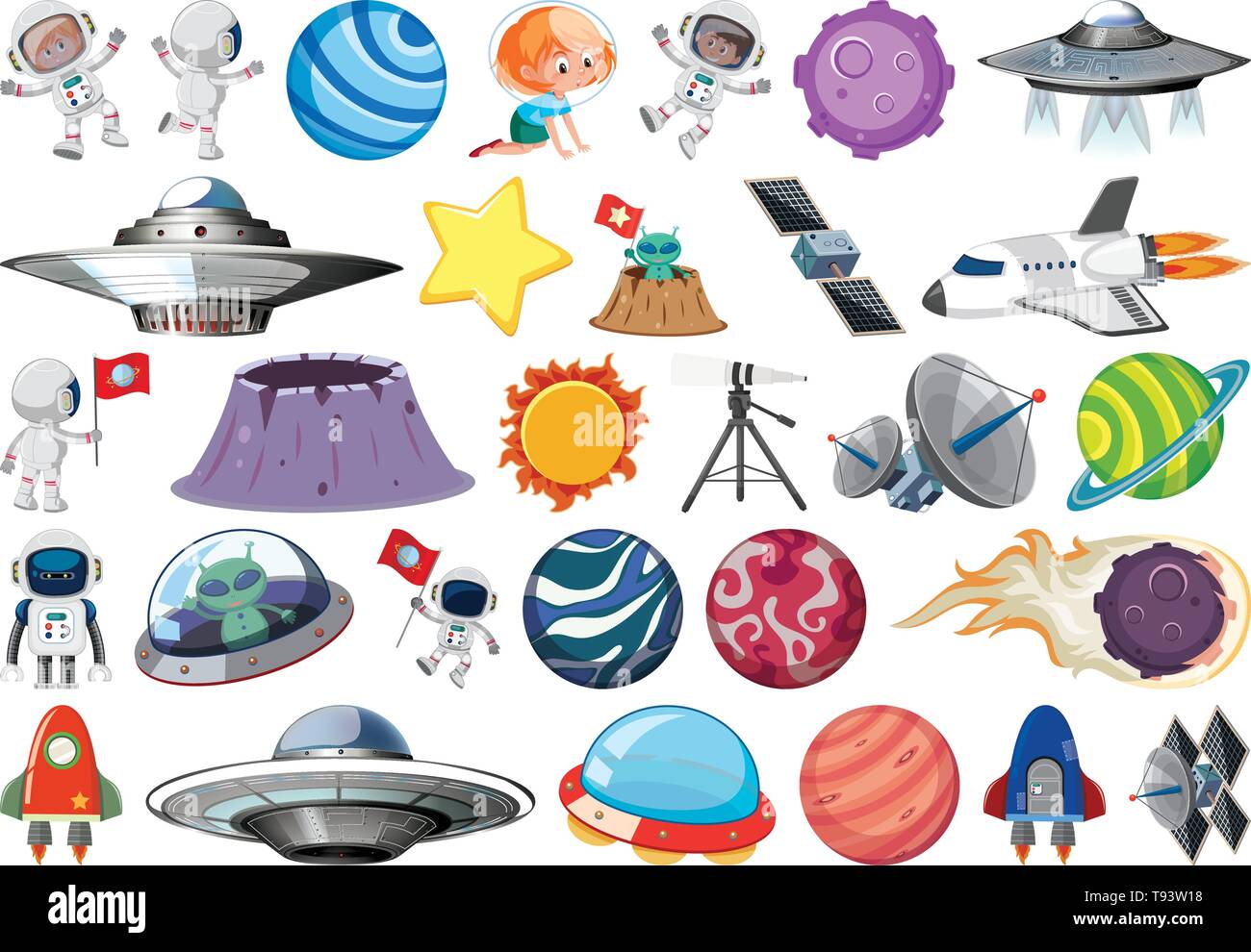 Set of space element illustration Stock Vector Image & Art - Alamy