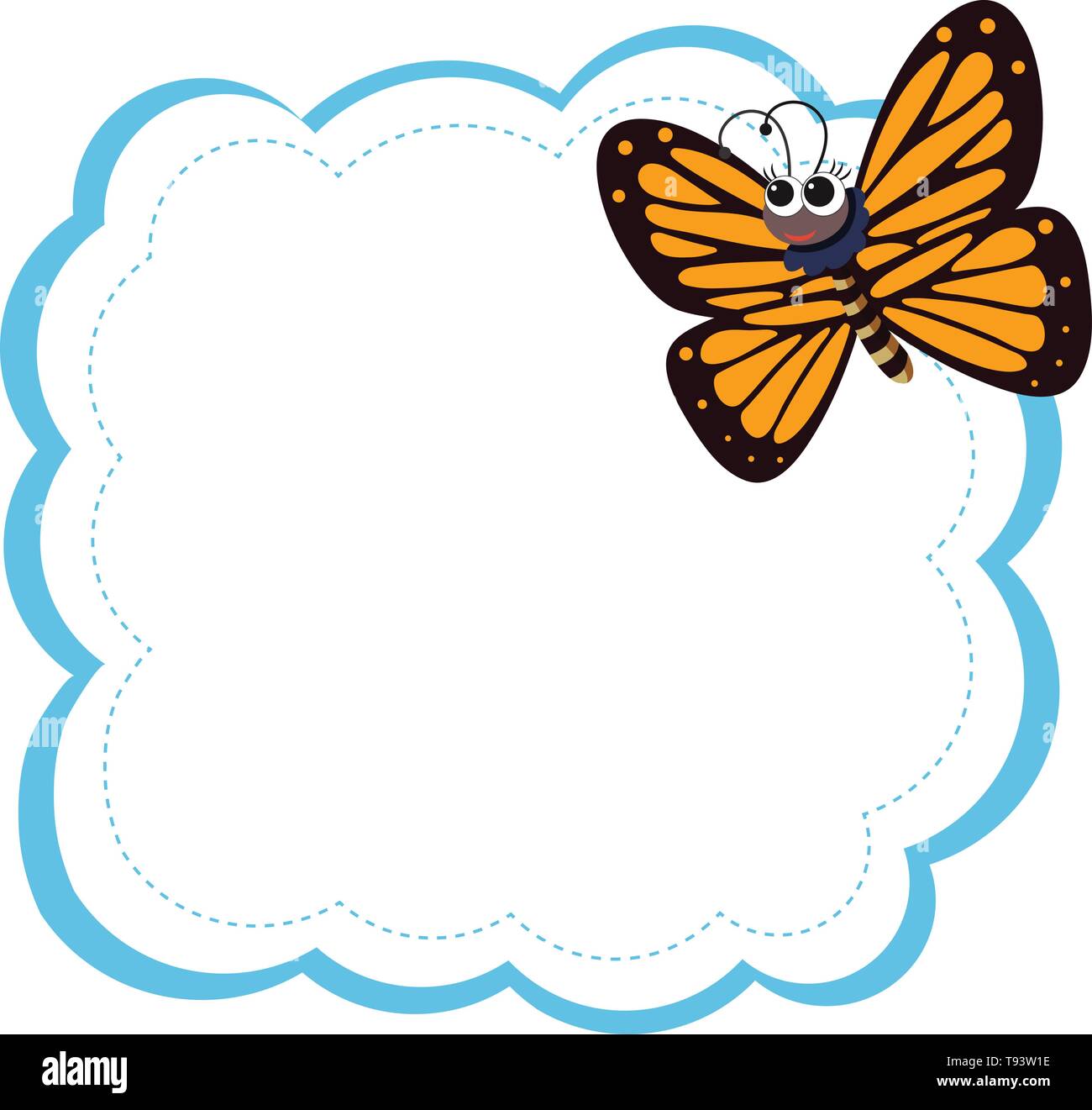 Butterfly on note template illustration Stock Vector Image & Art - Alamy