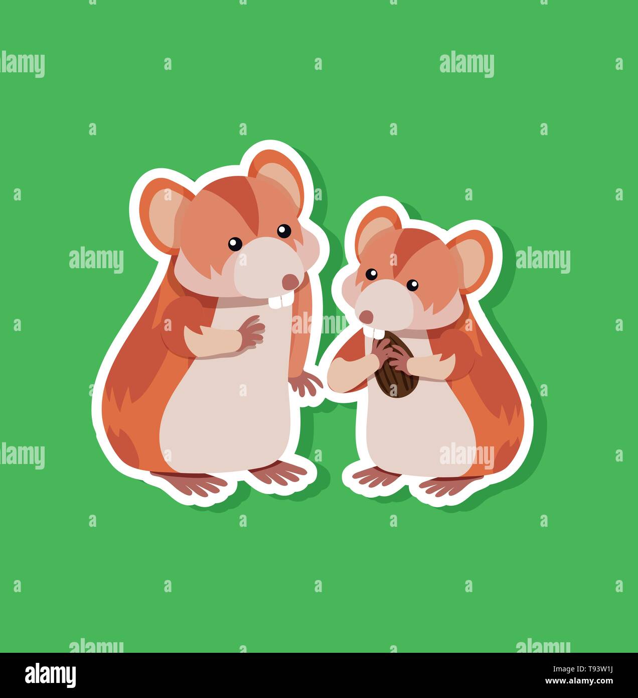 Cute hamster sticker character illustration Stock Vector Image & Art ...