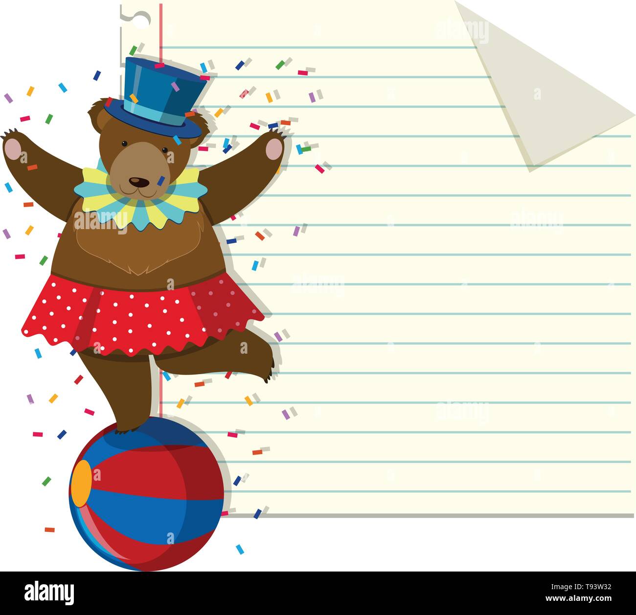 Bear on note template illustration Stock Vector Image & Art - Alamy