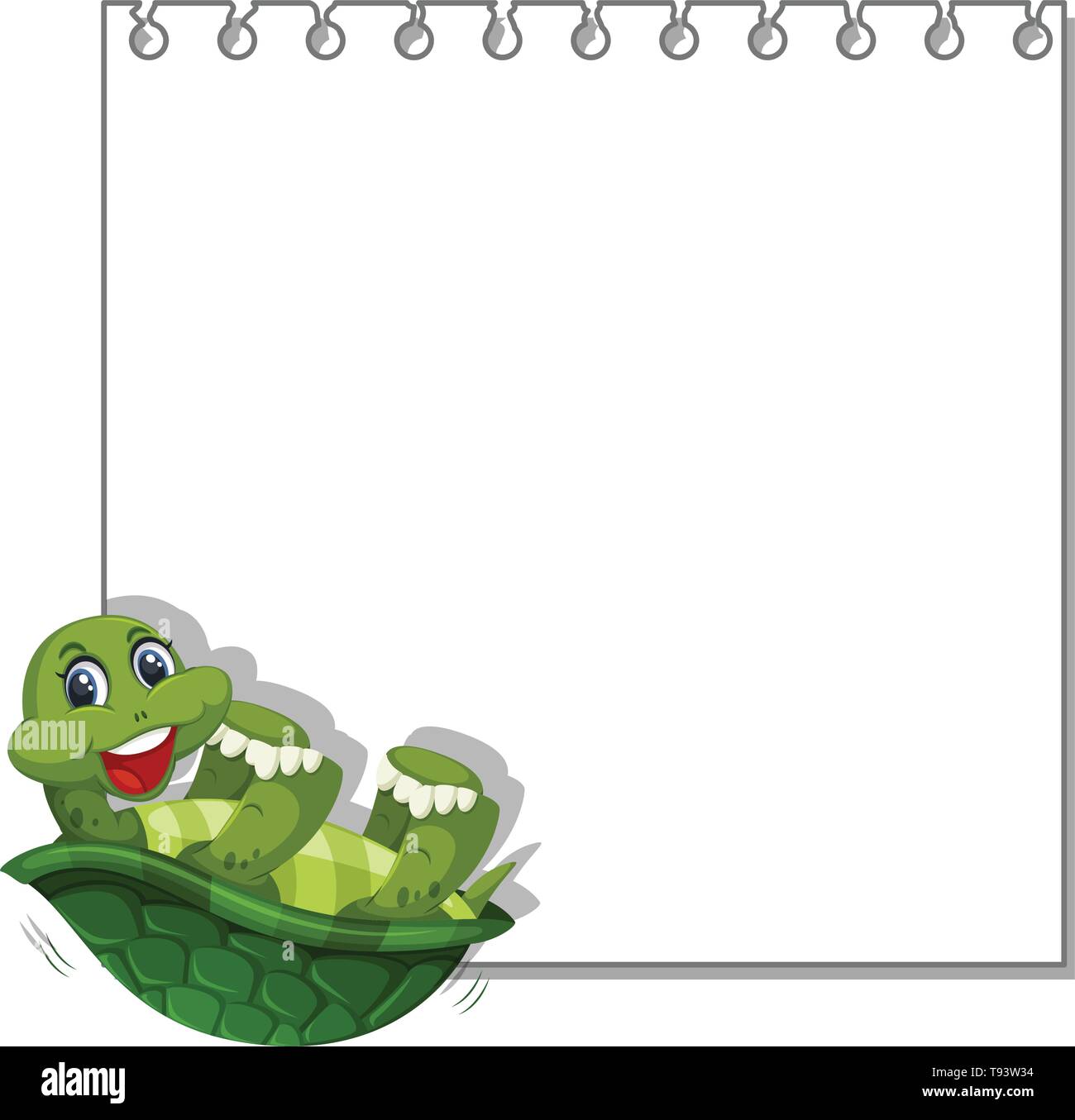 Turtle on note template illustration Stock Vector Image & Art - Alamy