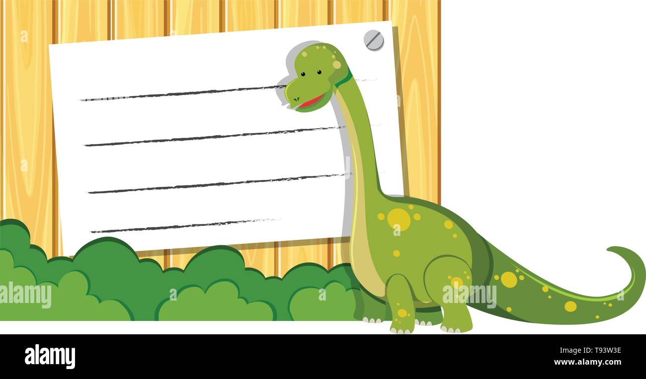 A dinosaur on note template illustration Stock Vector Image & Art - Alamy