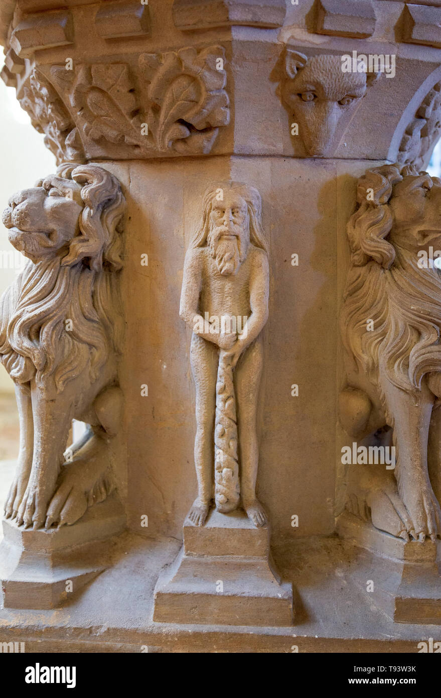 Church of Saint Mary, Newbourne, Suffolk, England, UK carved woodwose ...