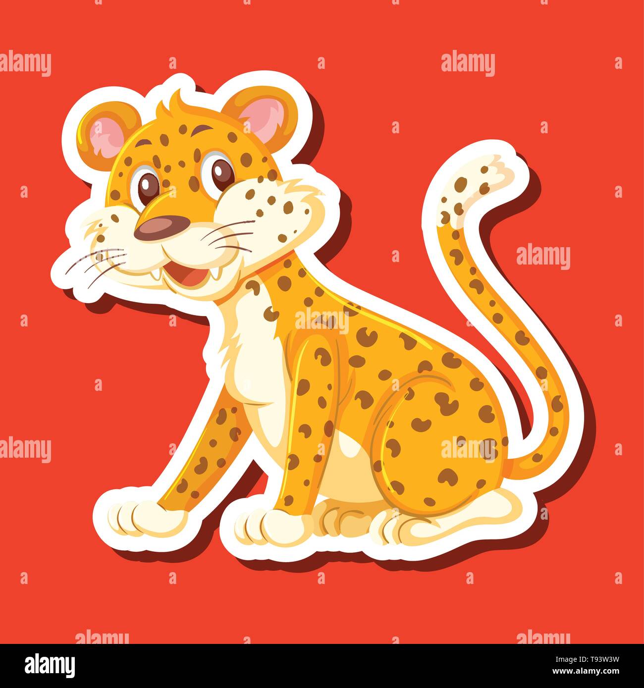 A leopard character sticker illustration Stock Vector Image & Art - Alamy