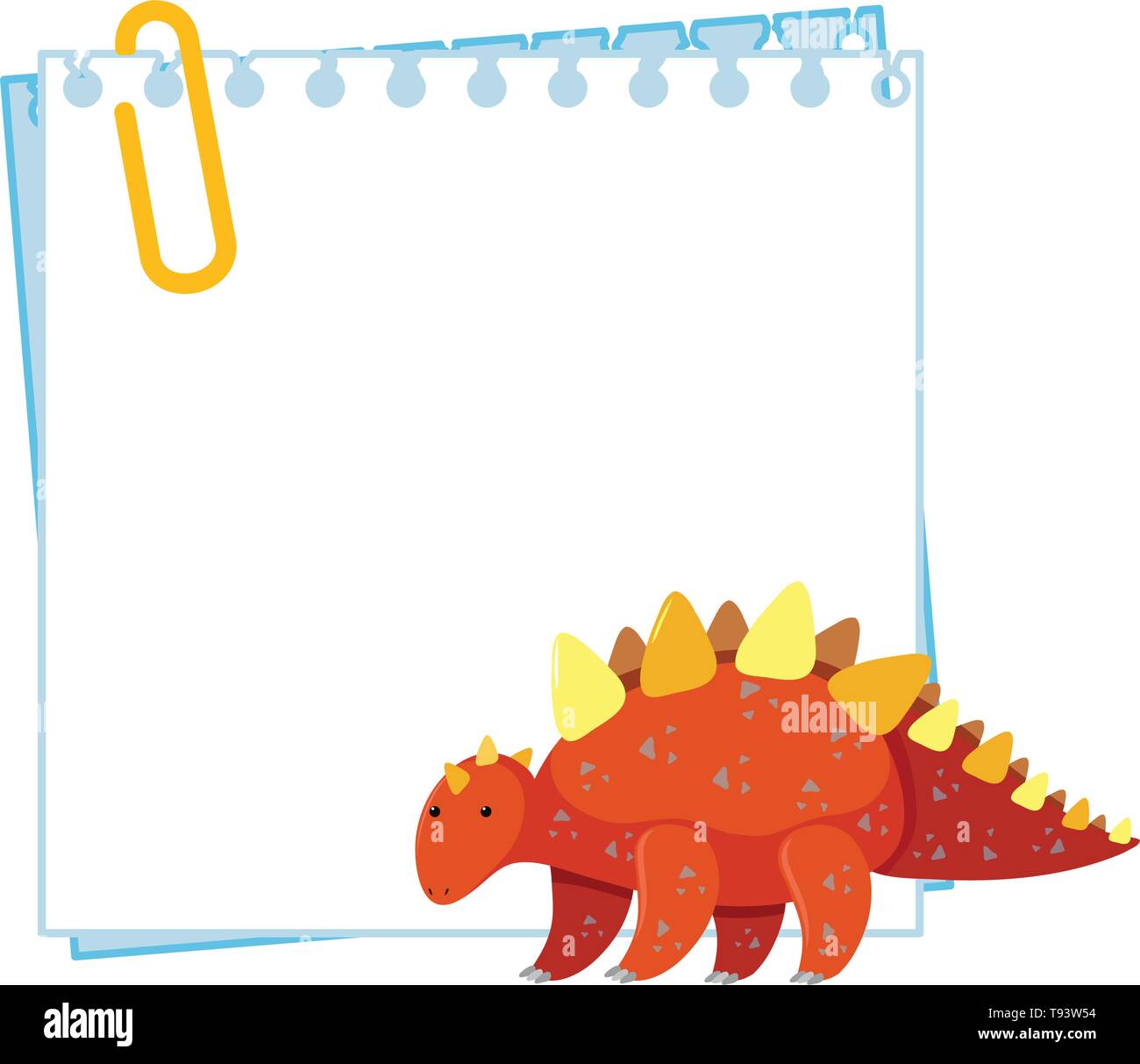 Dinosaur on note template illustration Stock Vector Image & Art - Alamy