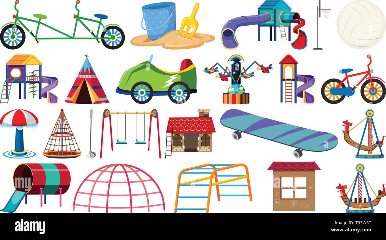 Set of playground equipments illustration Stock Vector Image & Art - Alamy