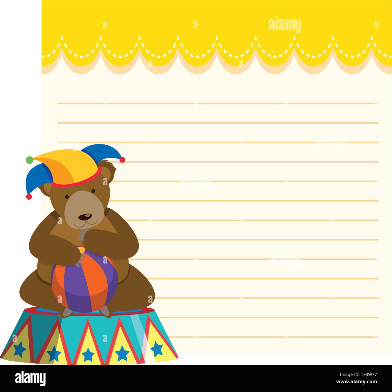 Circus bear on note template illustration Stock Vector Image & Art - Alamy