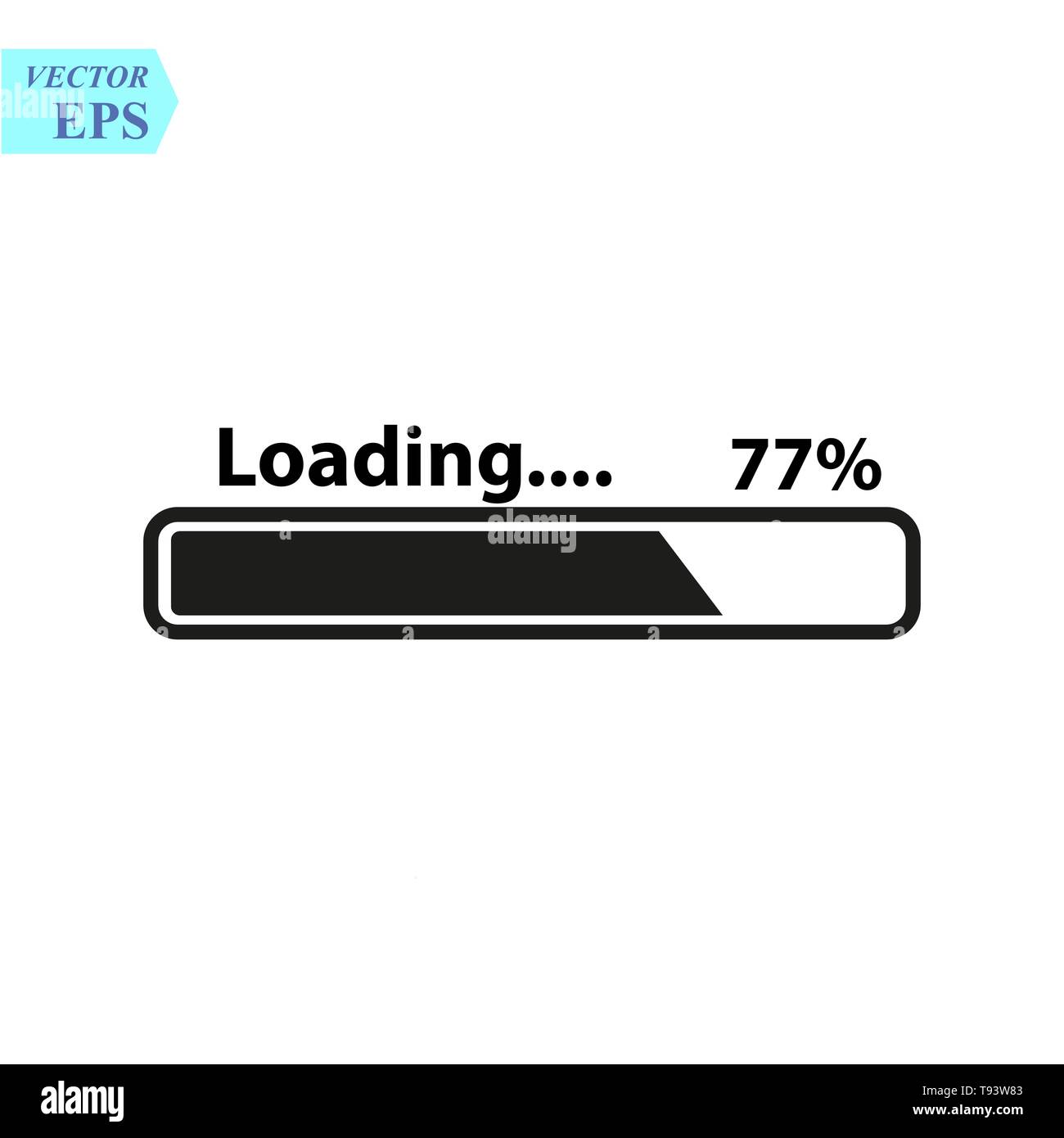 Loading vector icon. Loading bar symbol. Linear style sign for mobile ...