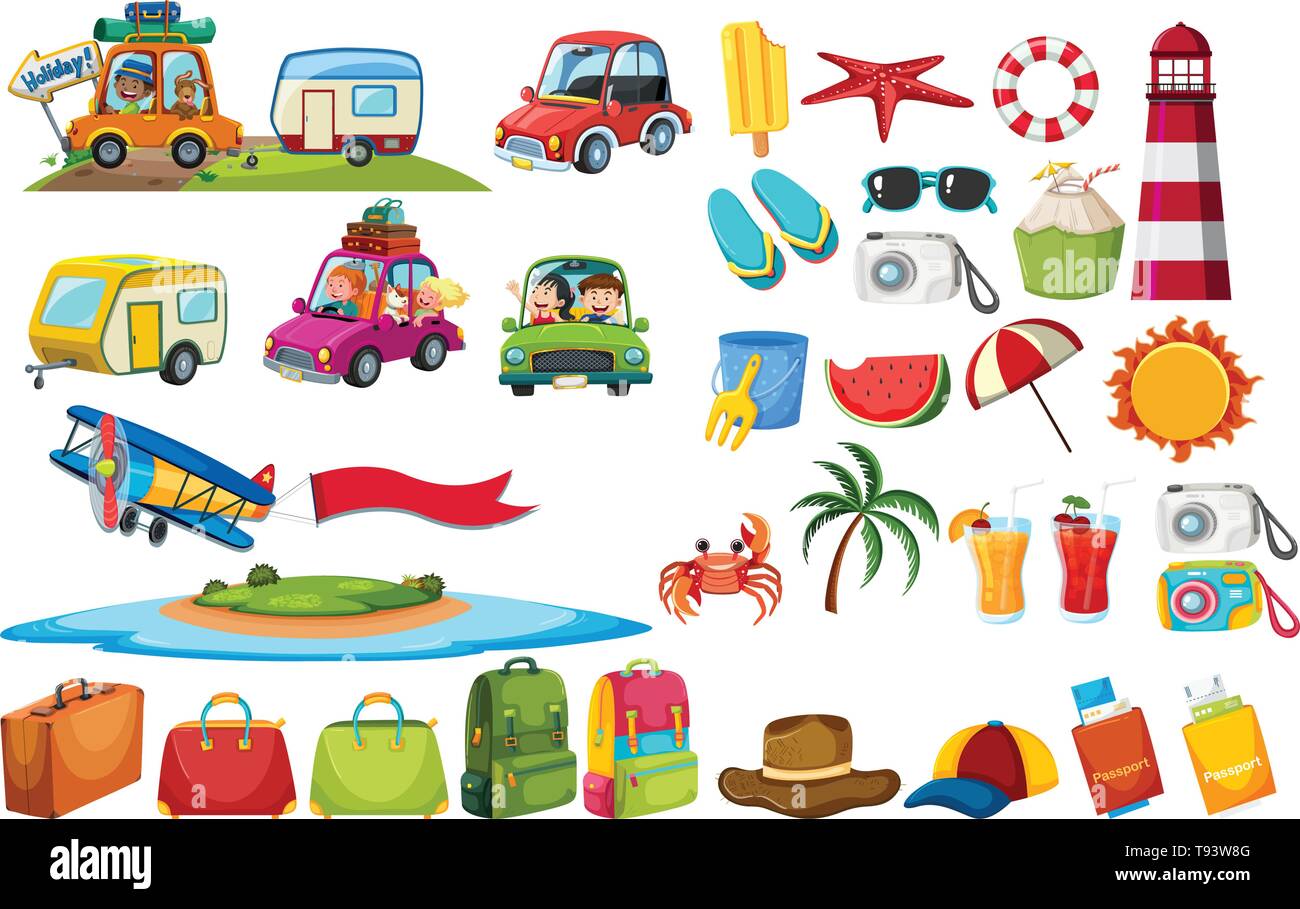 Set of travel element illustration Stock Vector Image & Art - Alamy