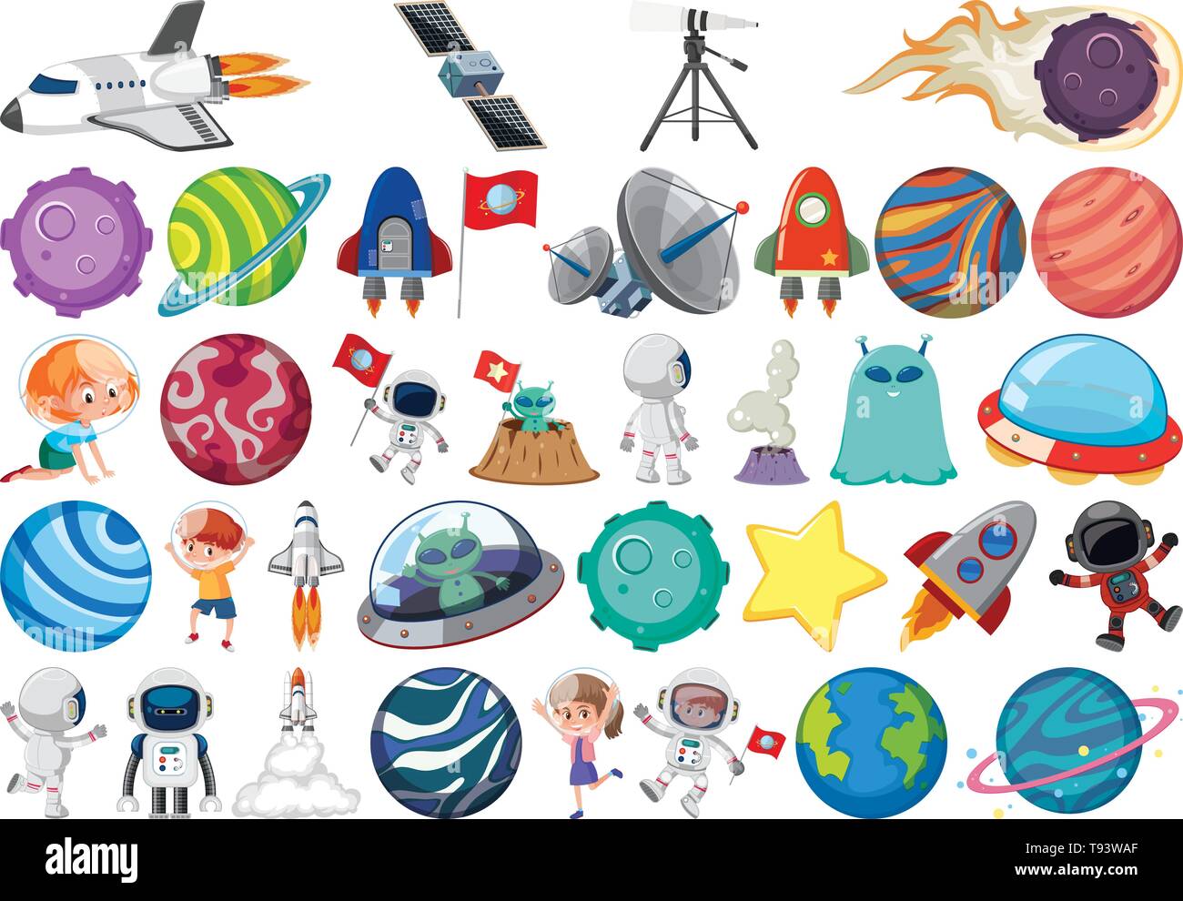 Set of space element illustration Stock Vector Image & Art - Alamy