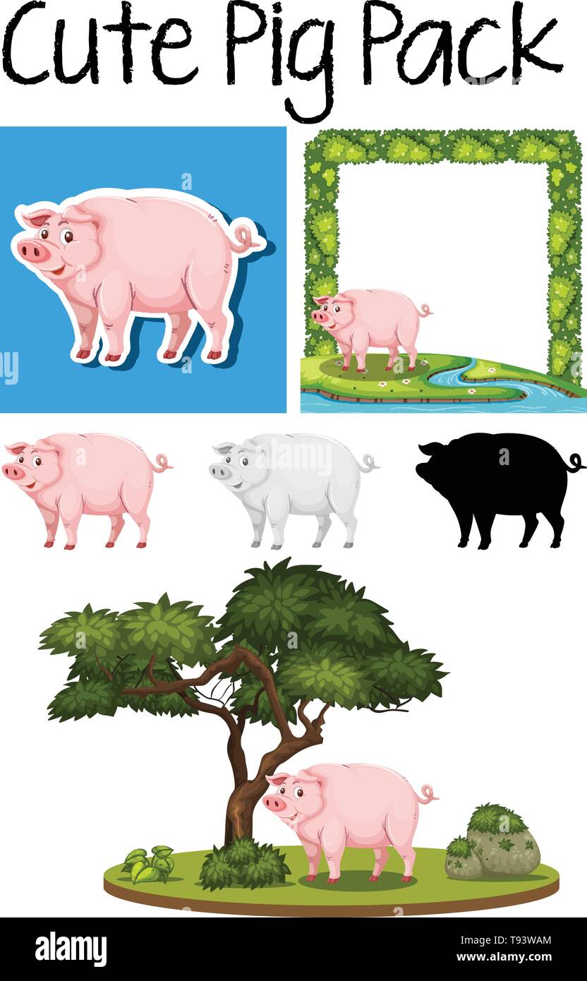 A pack of pig illustration Stock Vector Image & Art - Alamy