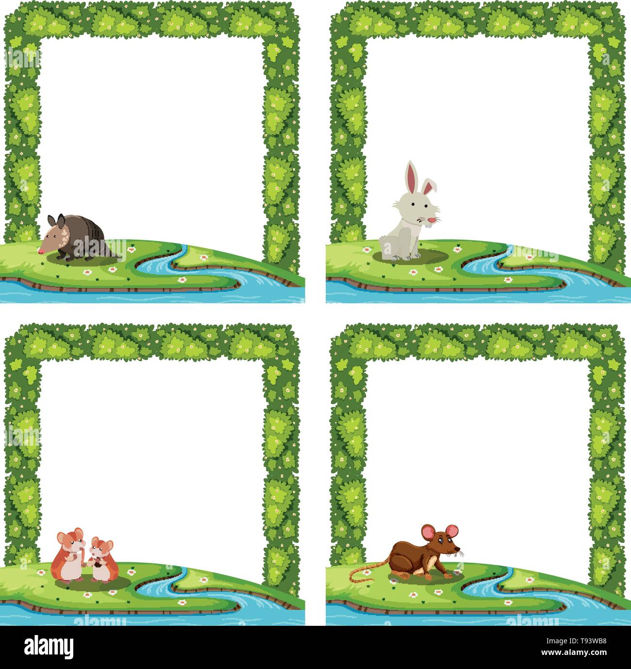 set of nature borders illustration Stock Vector Image & Art - Alamy