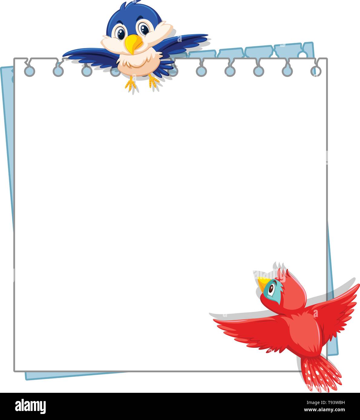 A bird on note template illustration Stock Vector Image & Art - Alamy