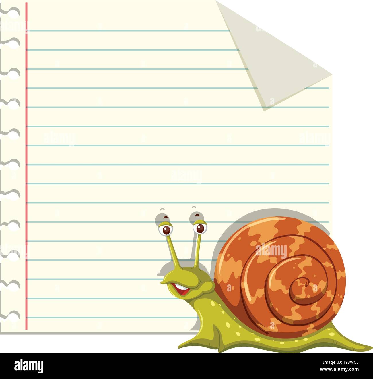 Snail on note template illustration Stock Vector Image & Art - Alamy