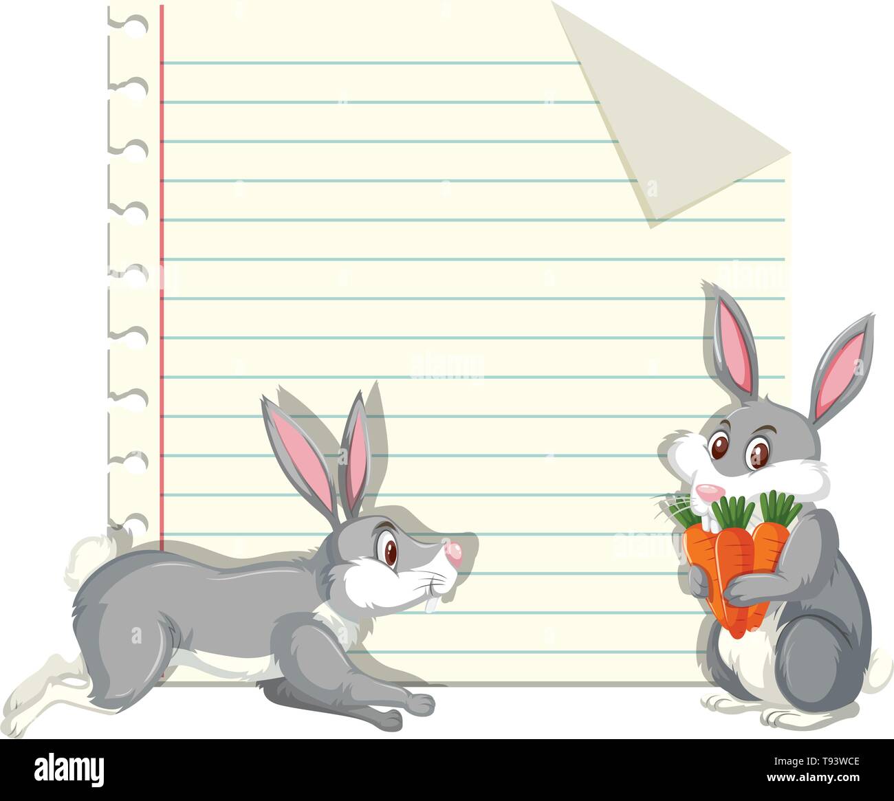 Rabbit on note template illustration Stock Vector Image & Art - Alamy