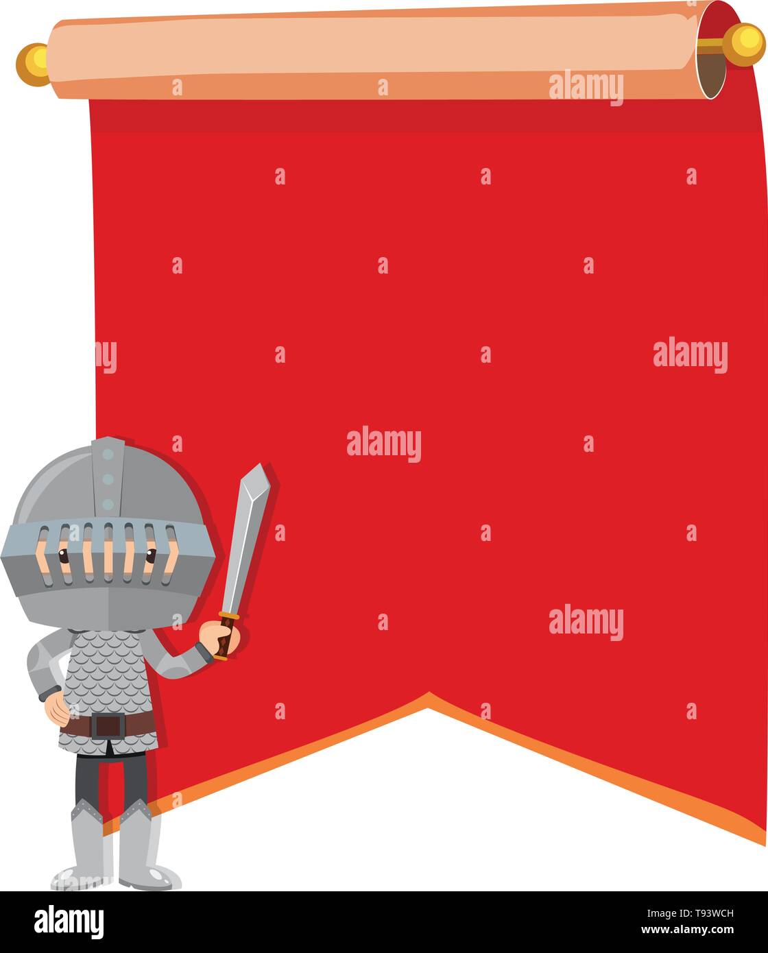 Knight on paper template illustration Stock Vector Image & Art - Alamy