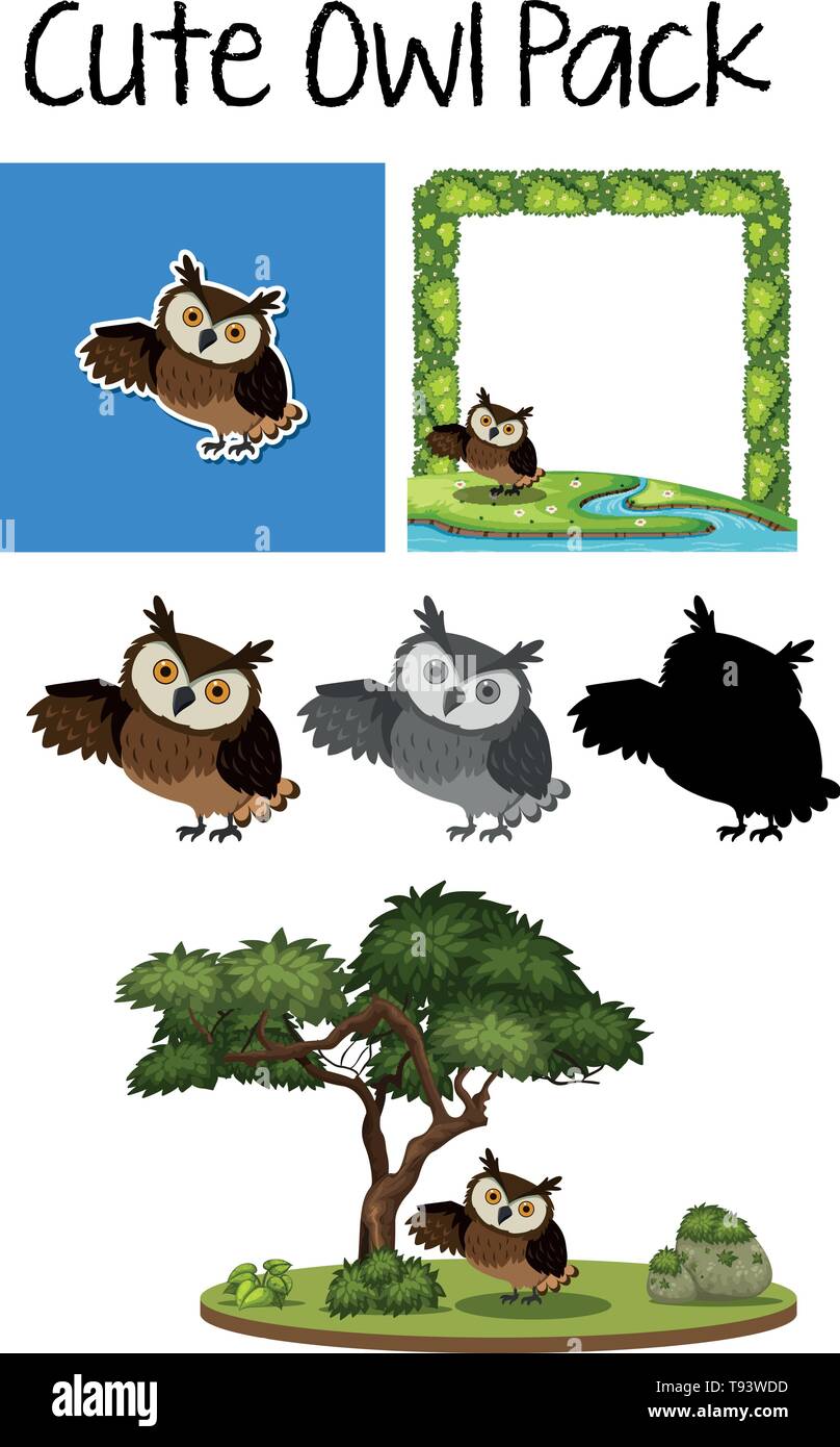 A pack of cute owl illustration Stock Vector Image & Art - Alamy