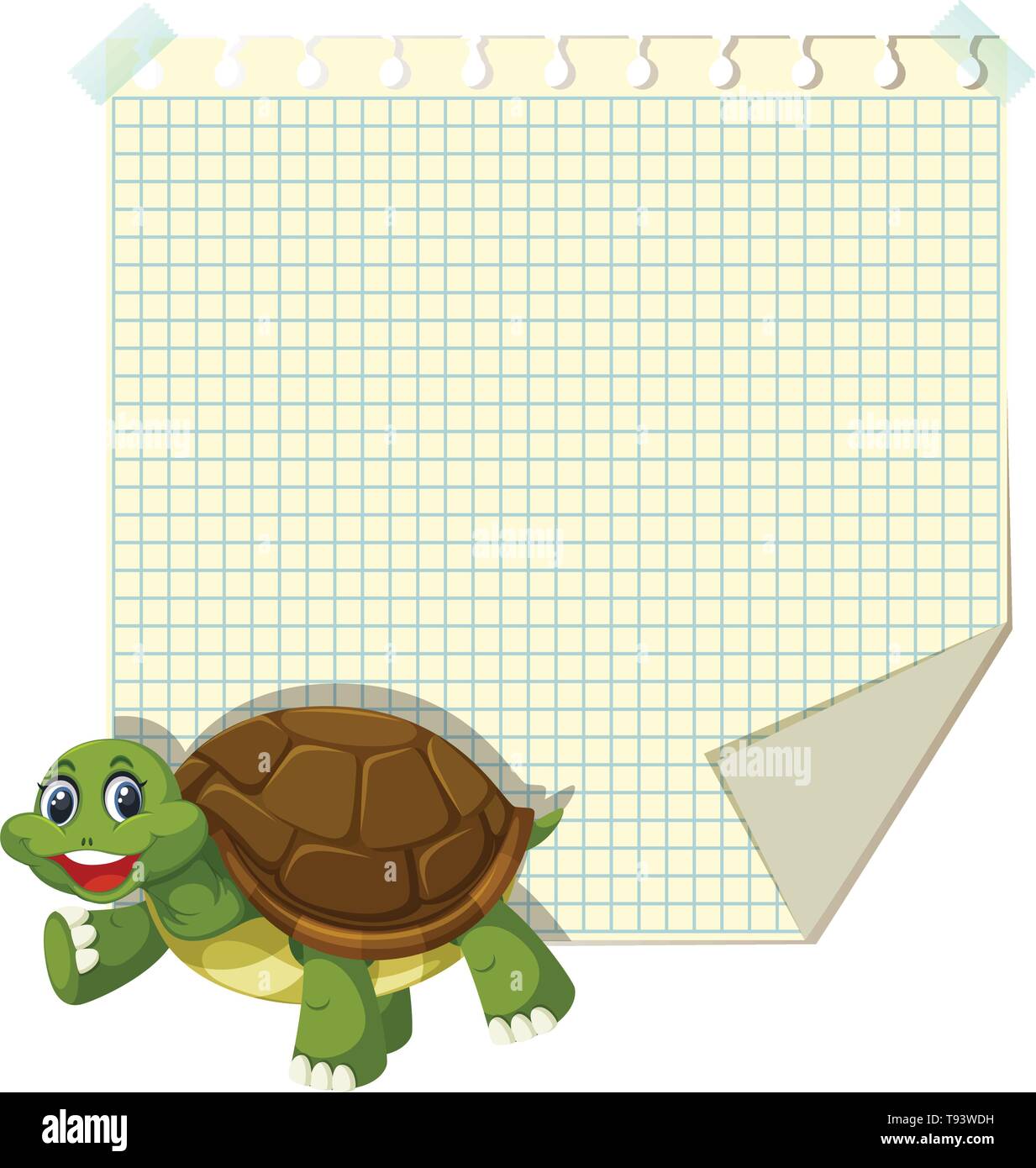 Turtle on blank note illustration Stock Vector Image & Art - Alamy