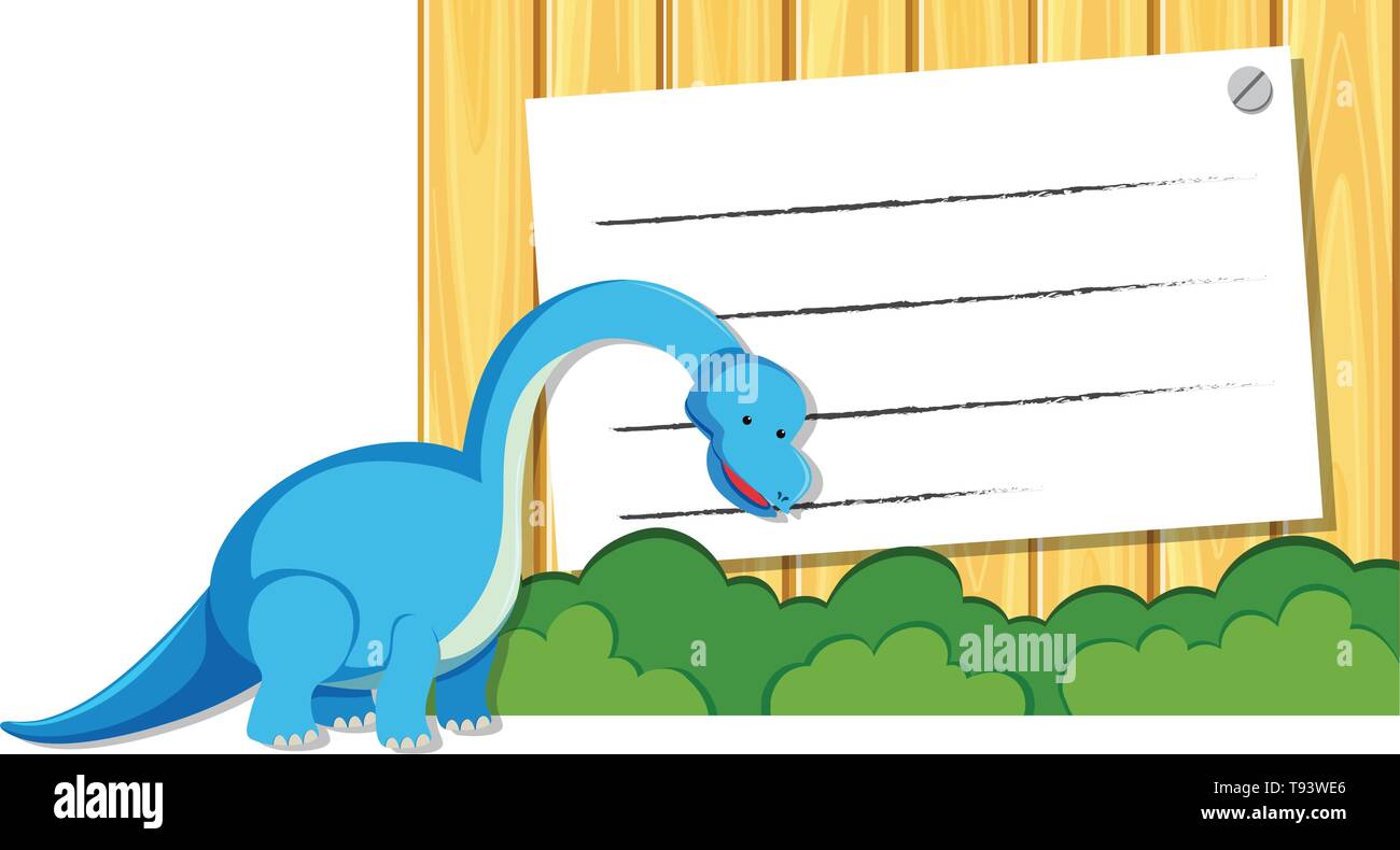 A dinosaur on note template illustration Stock Vector Image & Art - Alamy