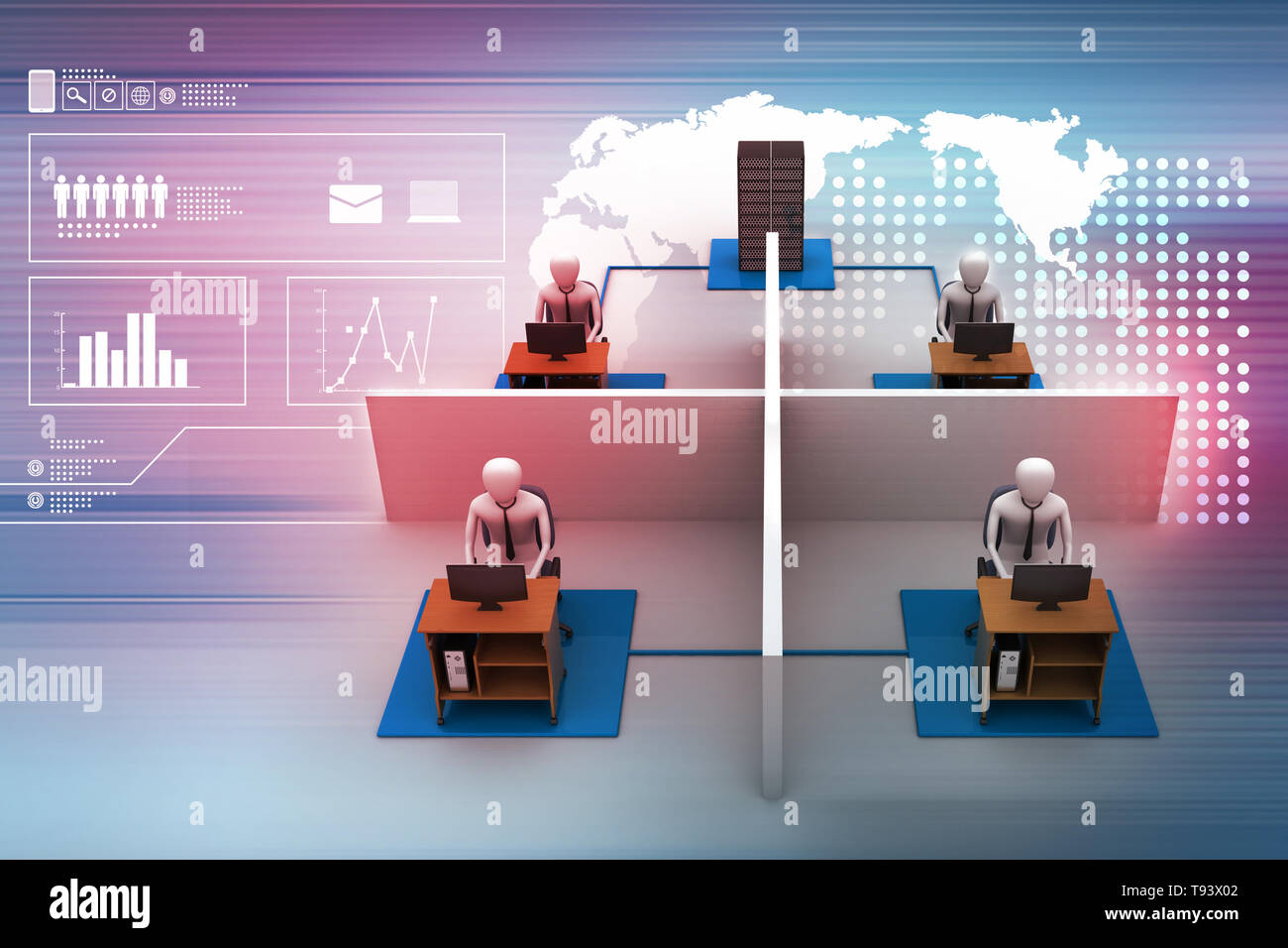 Network with laptop Stock Photo - Alamy