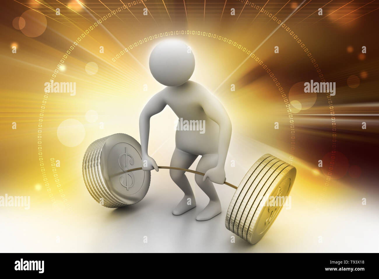 3d man lifting weights Stock Photo - Alamy