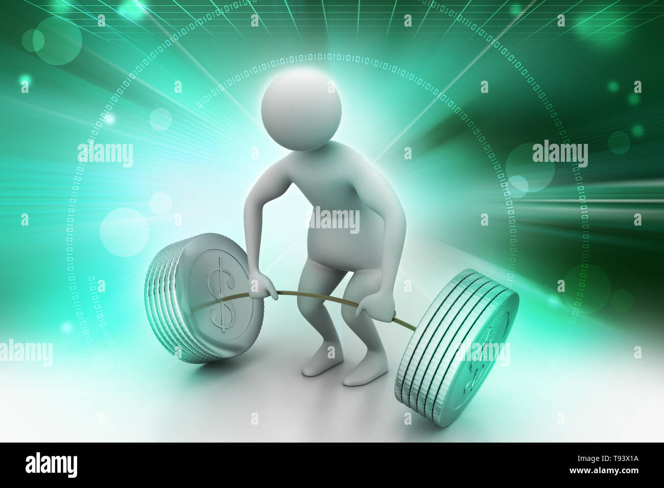 3d man lifting weights Stock Photo - Alamy