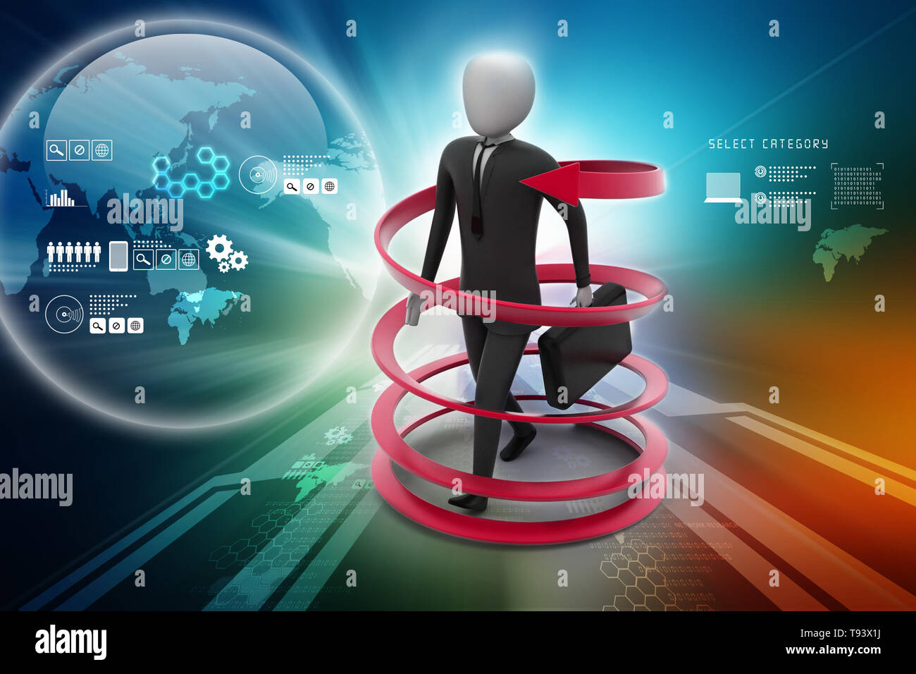 3d man business success concept Stock Photo - Alamy