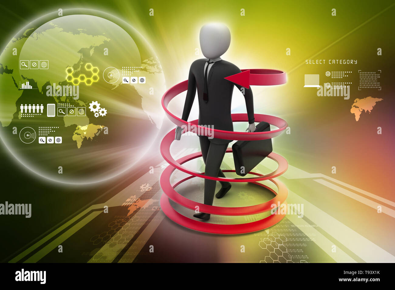 3d man business success concept Stock Photo - Alamy