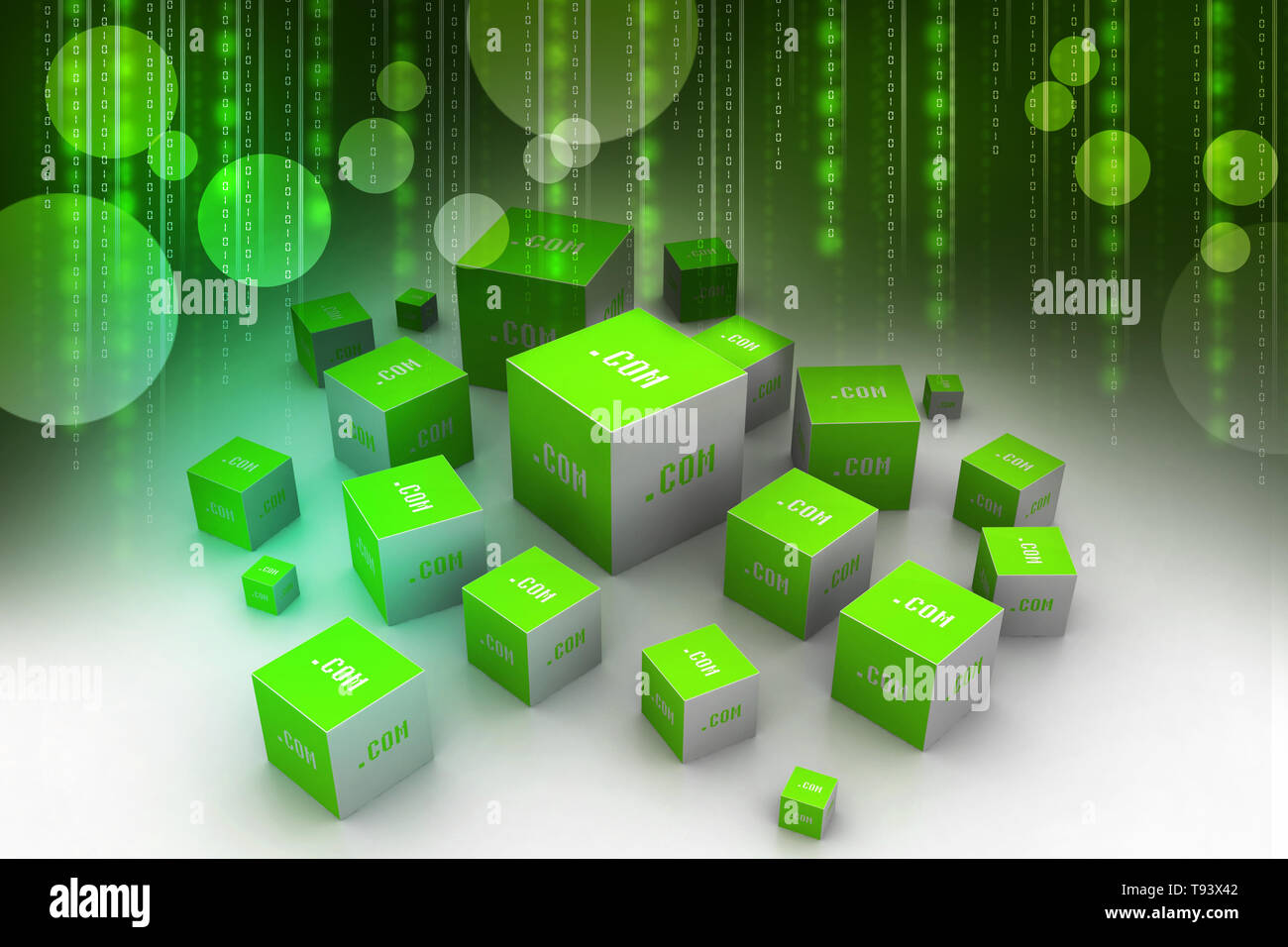 Dot com domain in cubes Stock Photo - Alamy