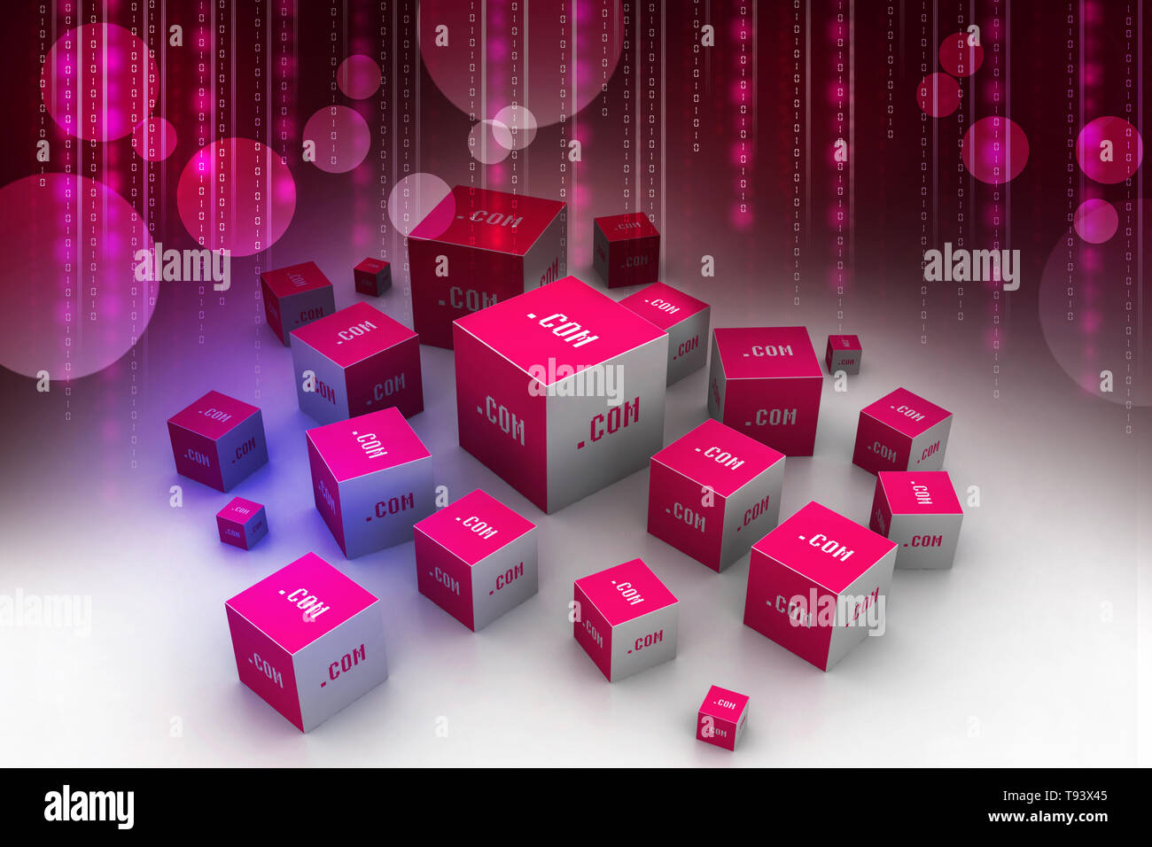 Dot com domain in cubes Stock Photo - Alamy