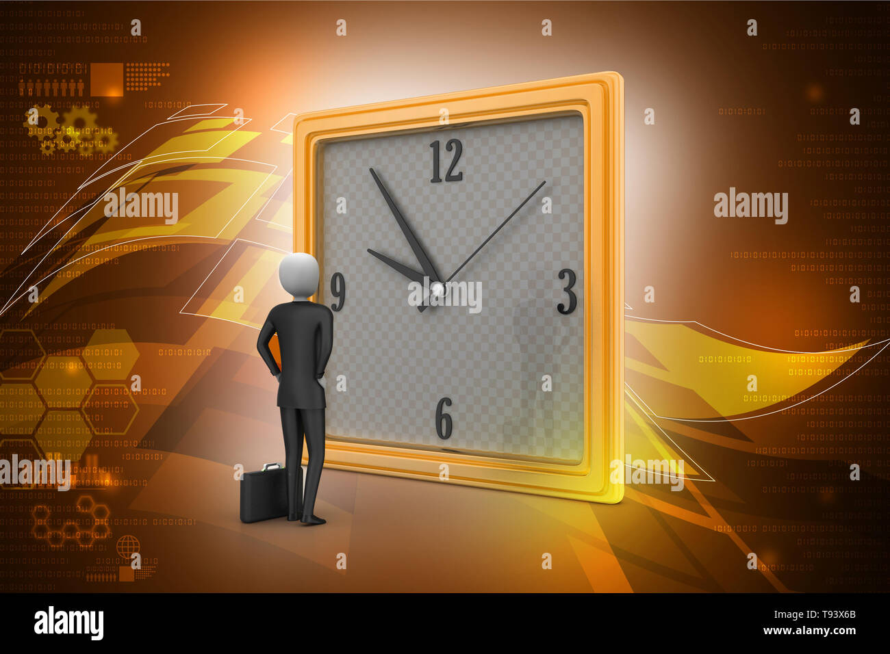 3d man watching clock hi-res stock photography and images - Alamy