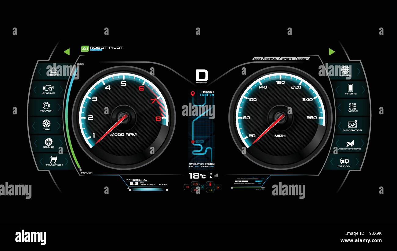 Car dash board vector illustration eps 10 Stock Vector Image & Art - Alamy