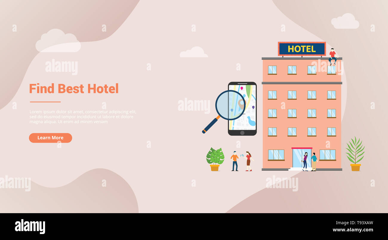 find hotel or search hotels concept for website template banner or ...