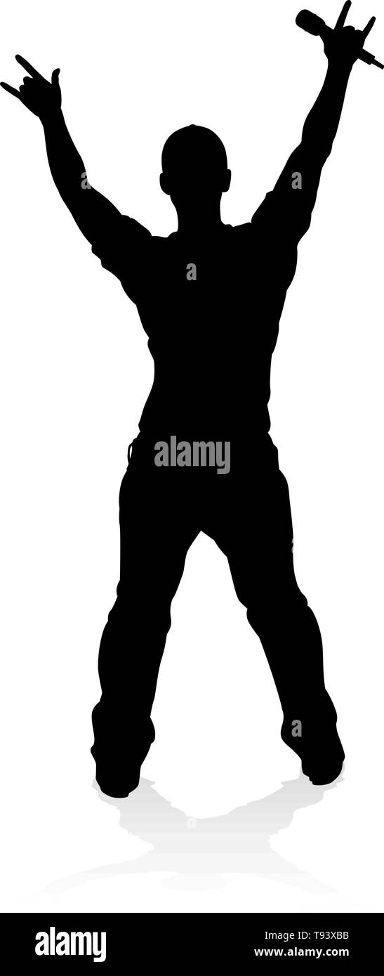 Singer Pop Country or Rock Star Silhouette Stock Vector Image & Art - Alamy
